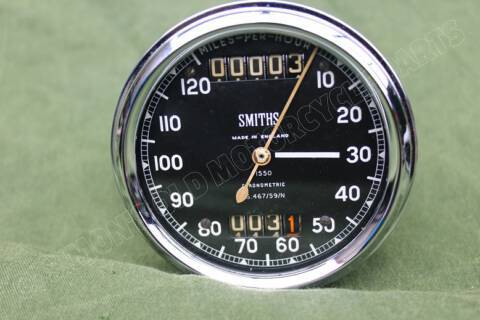 SMITHS S467/59 120 Mph chronometric mijlen teller tacho speedometer - Simons Old Motorcycle Parts
